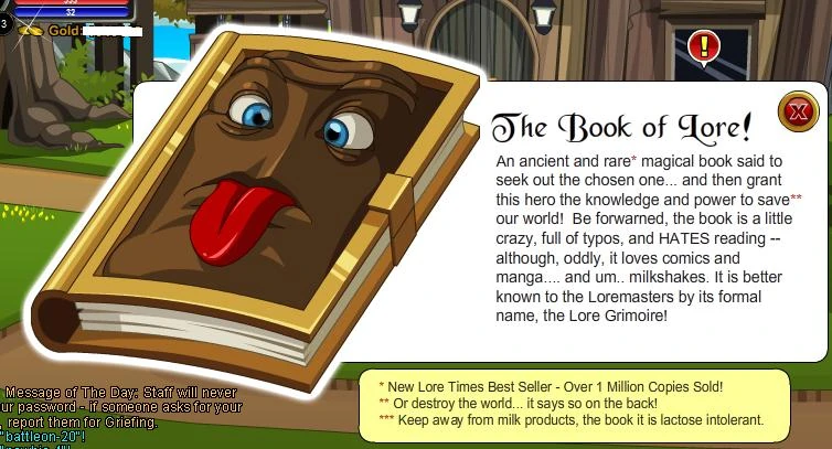 Book of Lore | AdventureQuest Worlds Wiki | Fandom