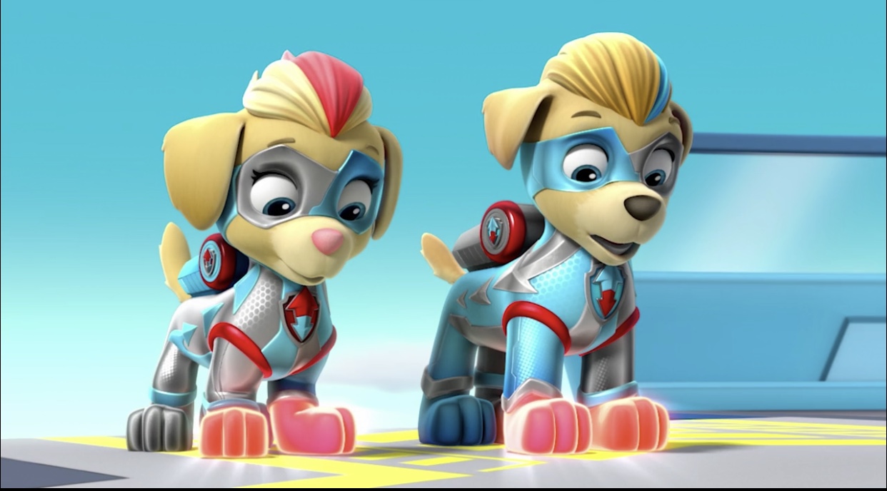 Paw Patrol Mighty Pups Super Paws Light Up Mighty Twins Figures