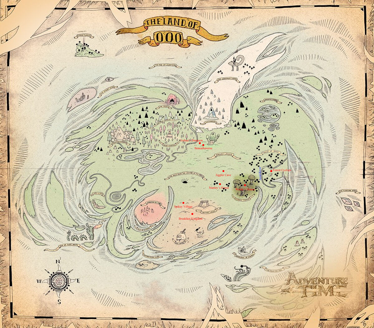 User Blogprismospicklesmaking A Complete Map Of Ooo Adventure Time