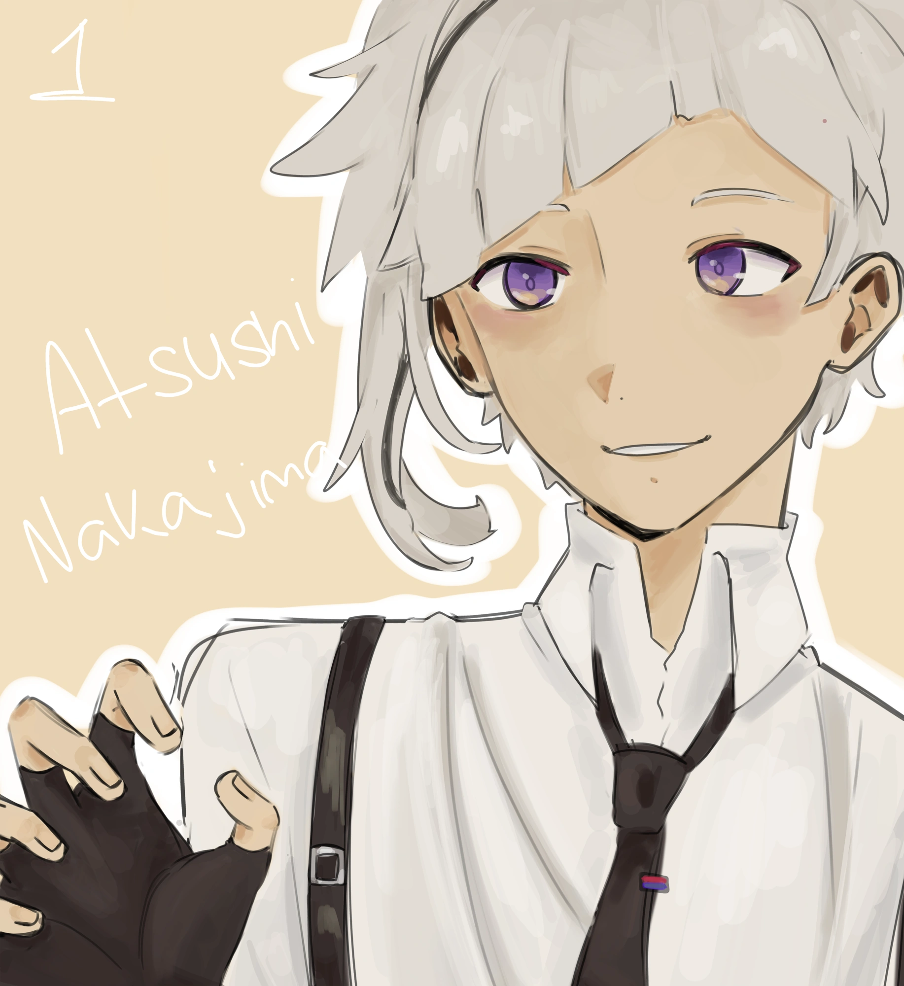 day 1 of drawing every male bsd character in chronological order （^∇ ...
