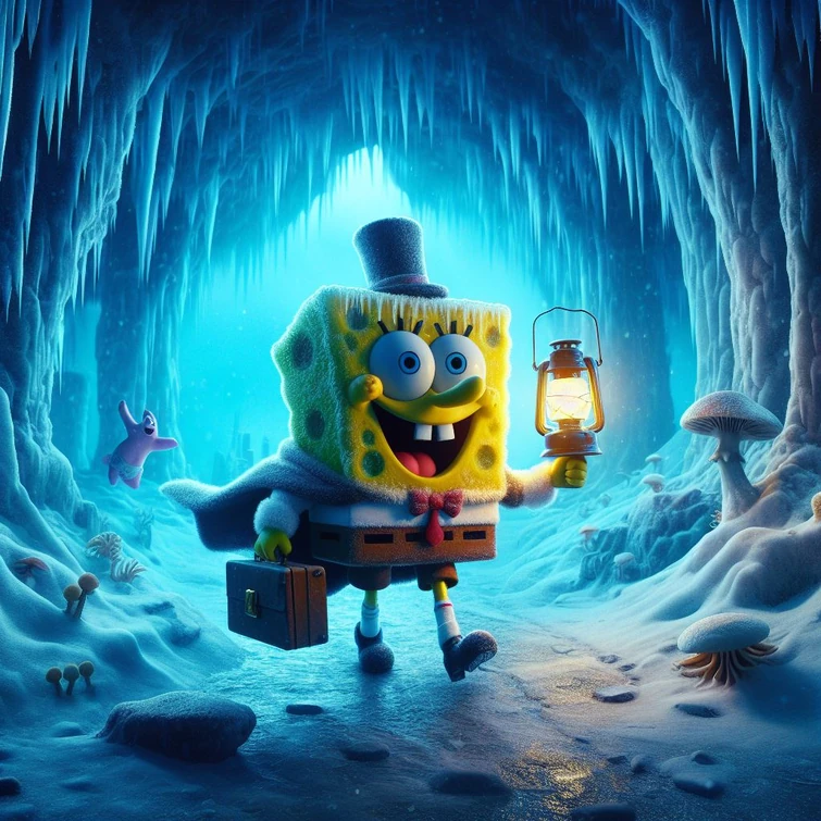 Some AI Art of SpongeBob SquarePants in a Frozen Cave | Fandom