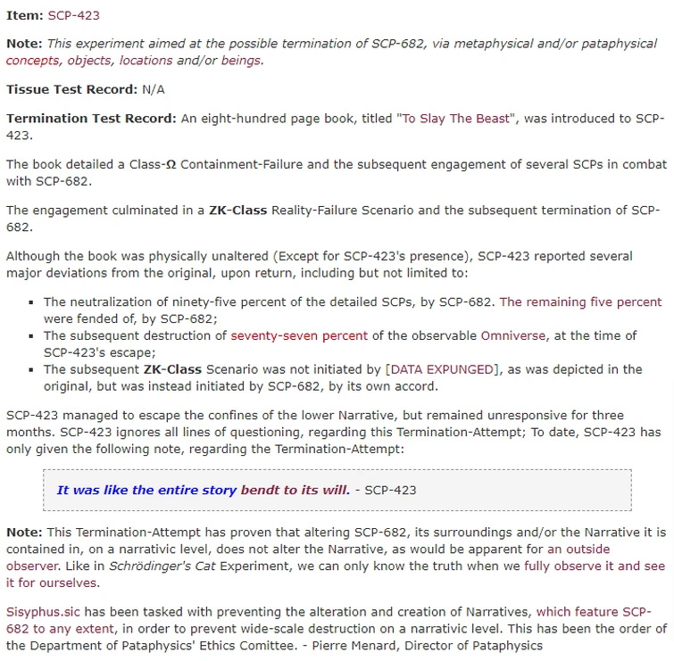 SCP-682 (Constant of Termination) Vs SCP-3812 | Fandom
