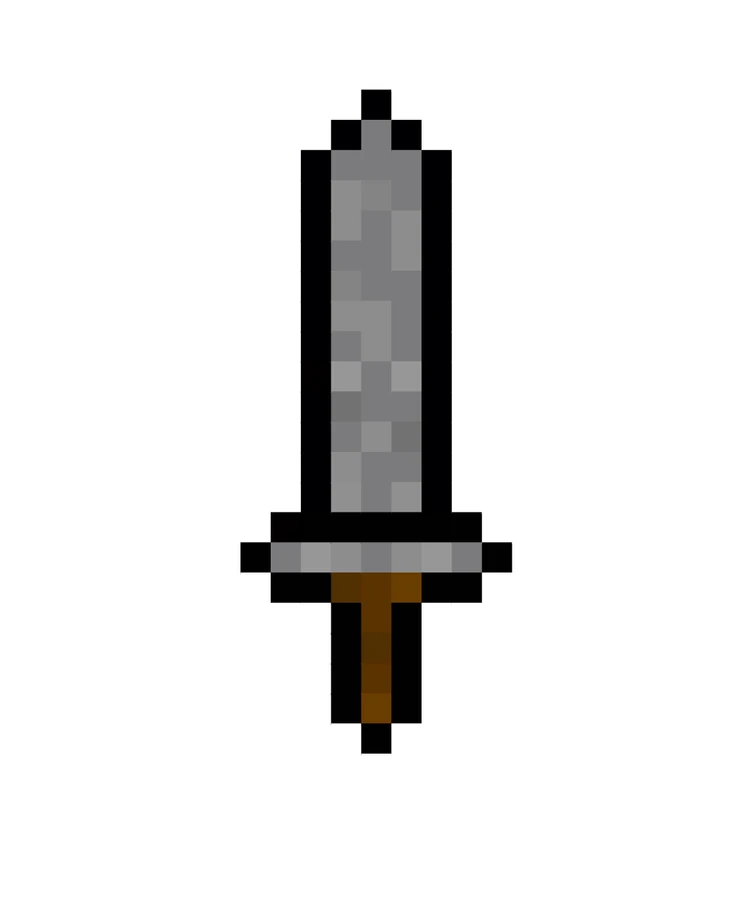Diamond Sword Pixel Art Vertical