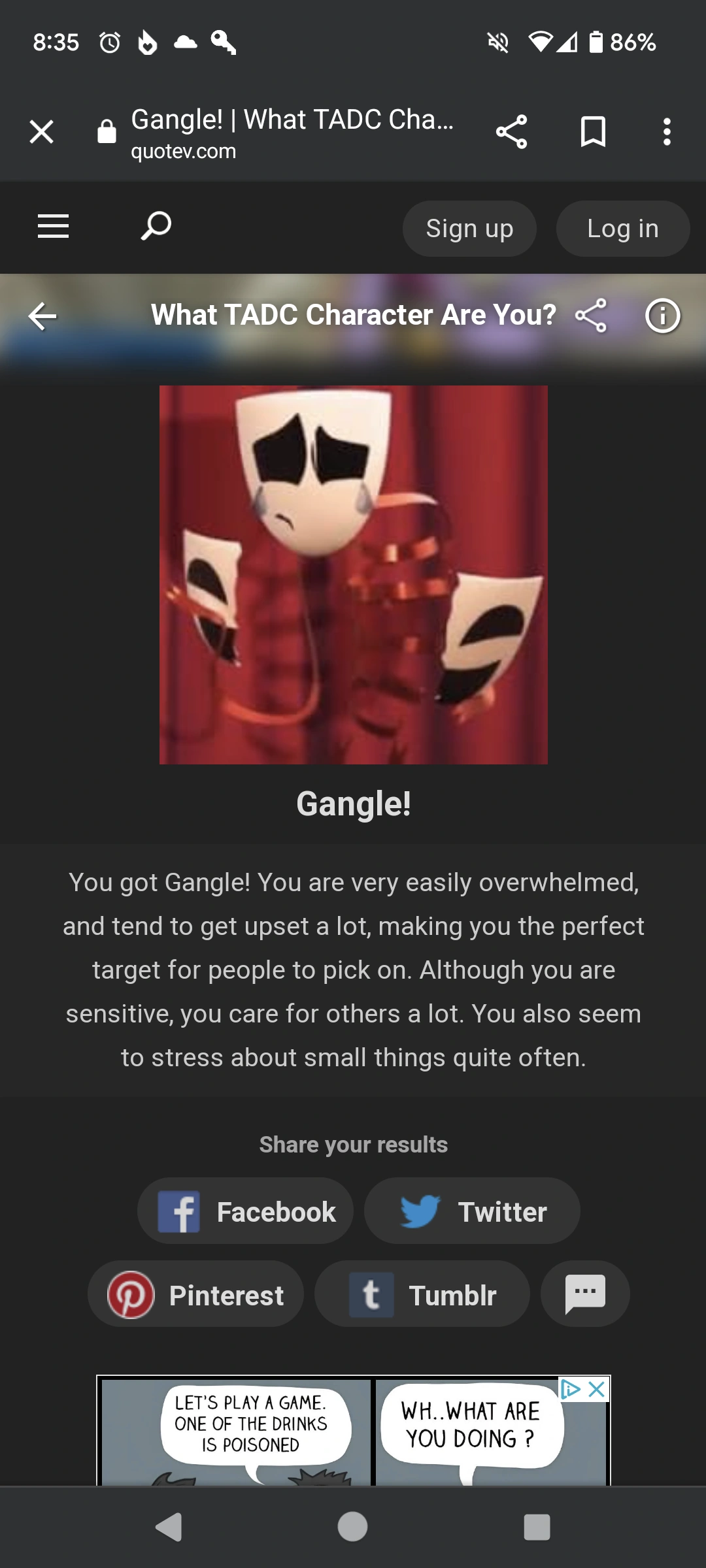 Took some tadc character tests | Fandom