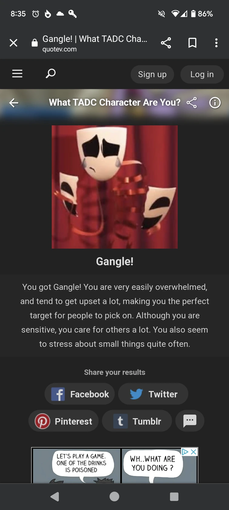 Took some tadc character tests | Fandom