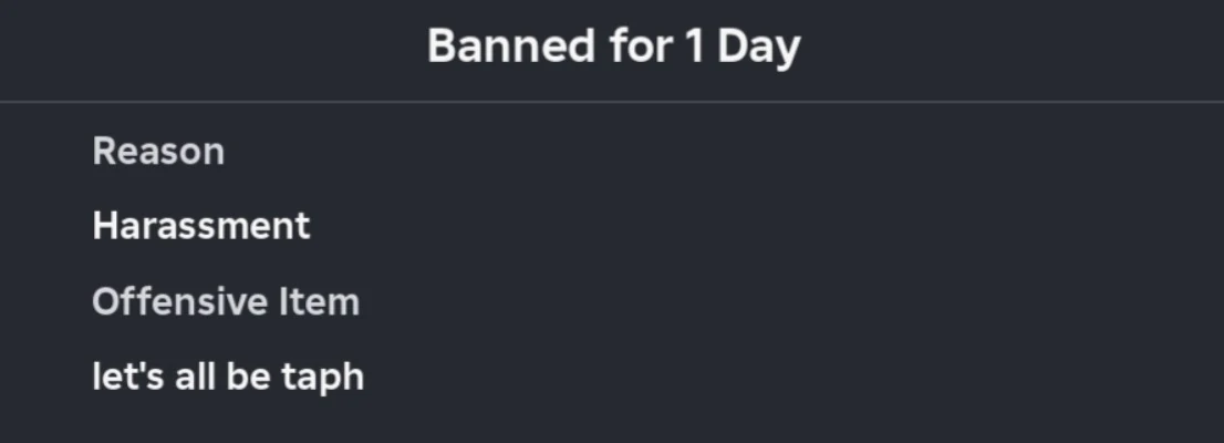 Guys does taph have beef over the roblox moderation??? | Fandom