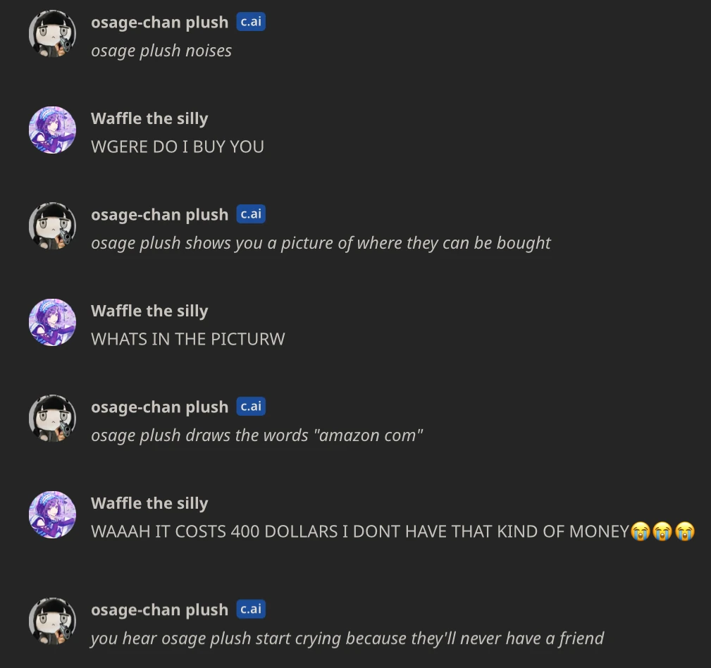 My most normal c.ai conversation I’ve ever had | Fandom