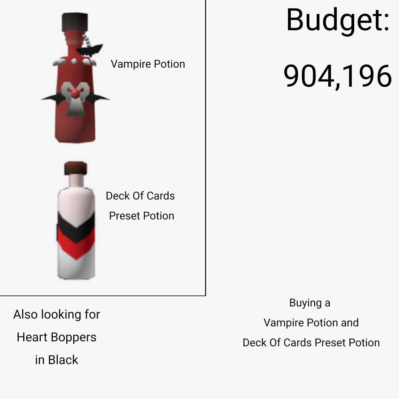 Buying a Vampire Potion and a Deck Of Cards Preset Potion | Fandom