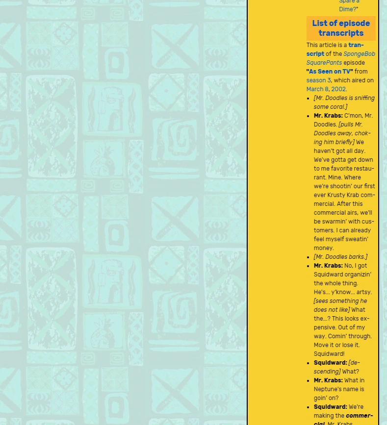 why are all the transcript and gallery pages for seasons 1-3 broken LOL ...