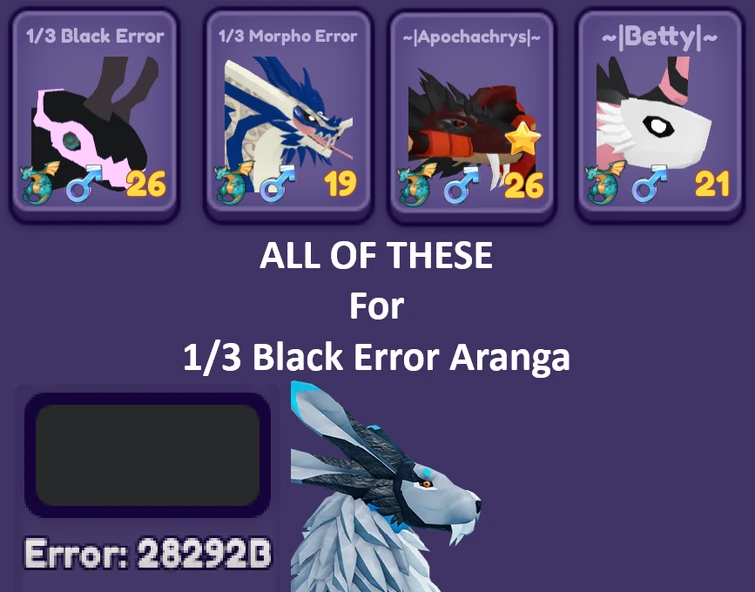Swapping Errors and Looking for a 1/3 Black Error Aranga and a Pure Morpho Error Aranga! Also LF ...