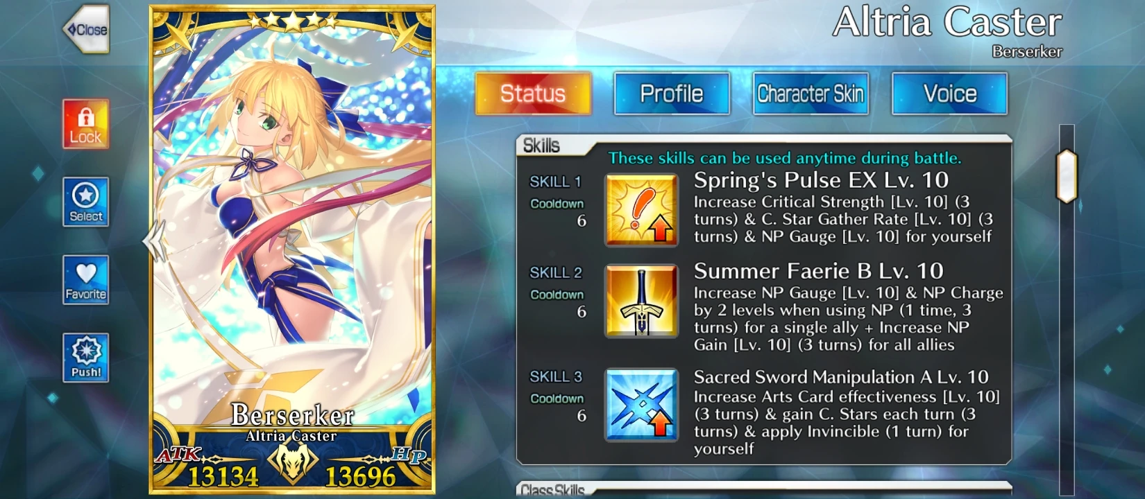 Castoria Summer already has skills at level 10. | Fandom