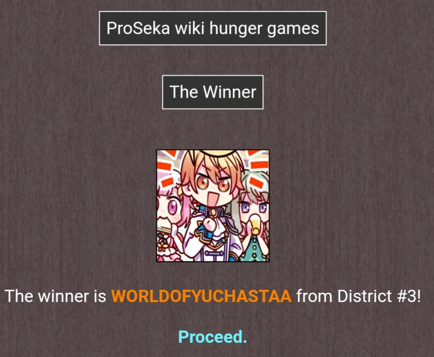 And the winner of the ProSeka wiki hunger games is... | Fandom