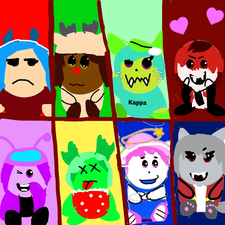 Eight of my fan made characters in one drawing. | Fandom