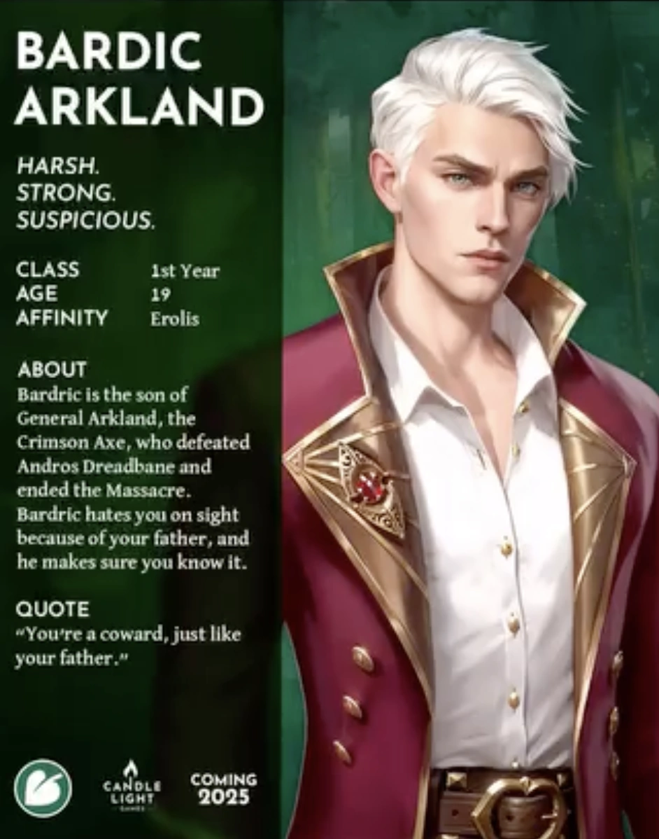 First Project Spellstruck Love Interest reveal; Bardric Arkland | Fandom