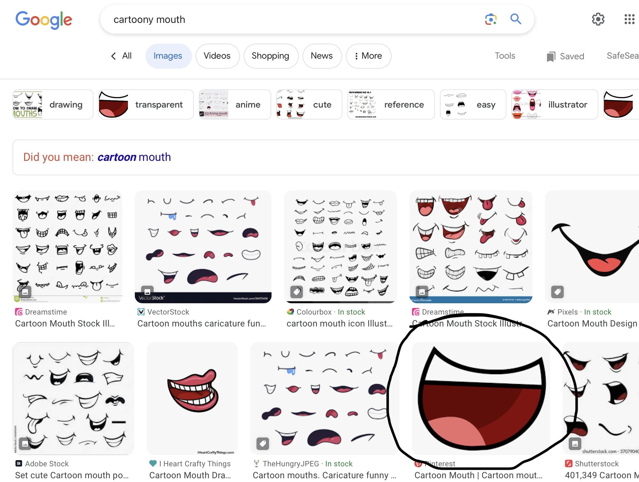 BFDI Mouth spotted on google | Fandom