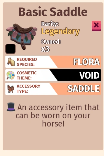 Selling a void flora saddle! | Fandom