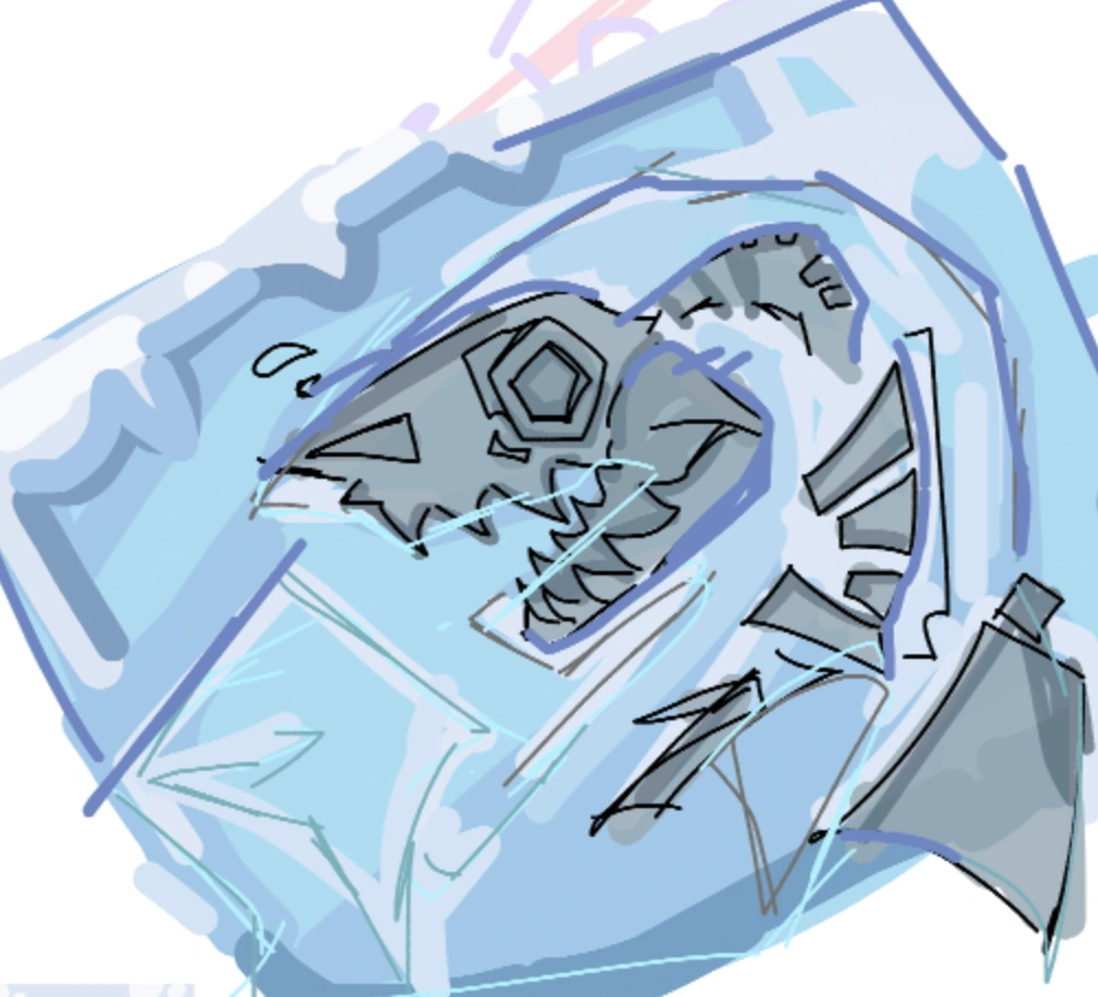 her: ''you better not be work in progress frozen fish fossil drawing ...