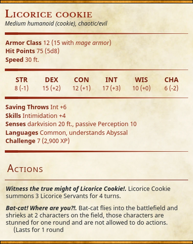 Guysssss I made a licorice dnd 5e stat sheet help mee- | Fandom