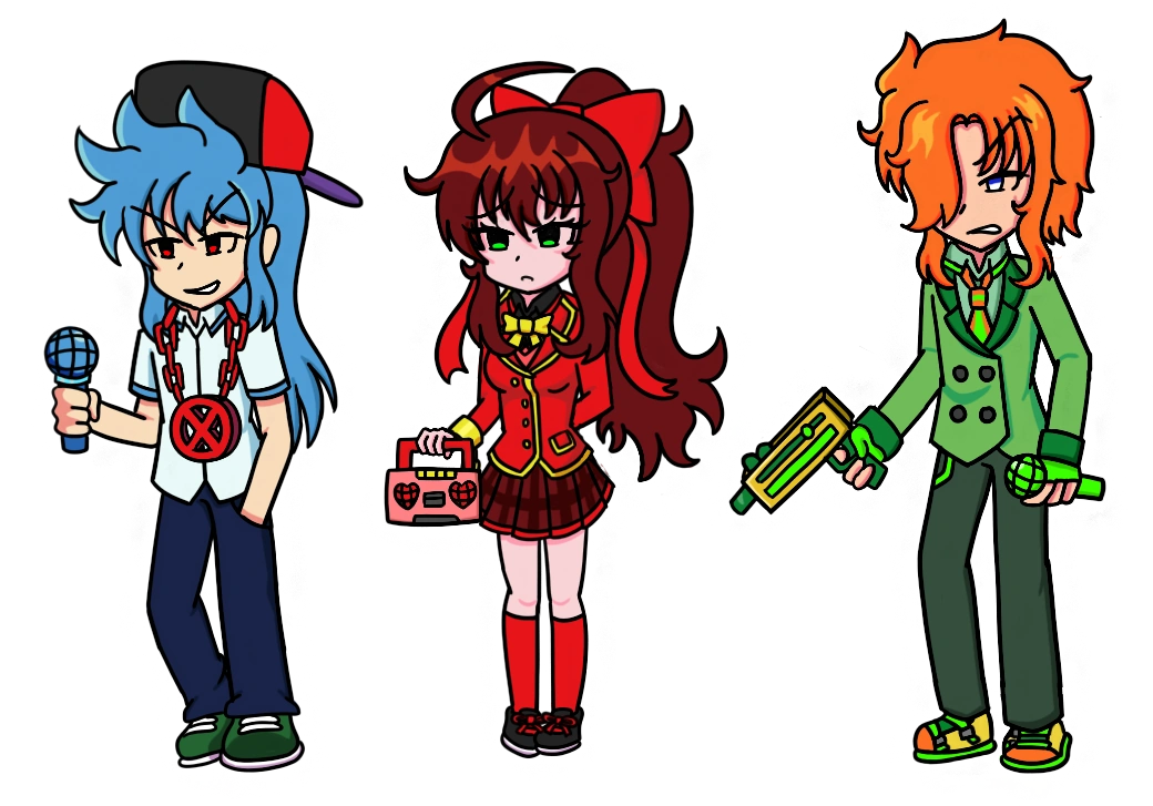 Designs for my FNF AU in FNF artstyle | Fandom