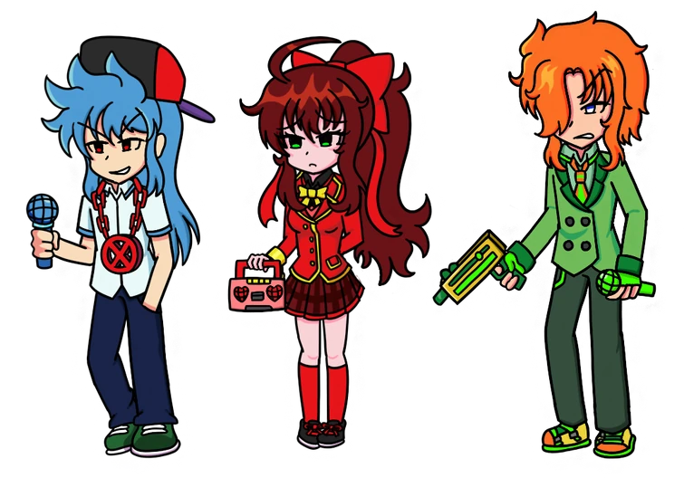 Designs for my FNF AU in FNF artstyle | Fandom