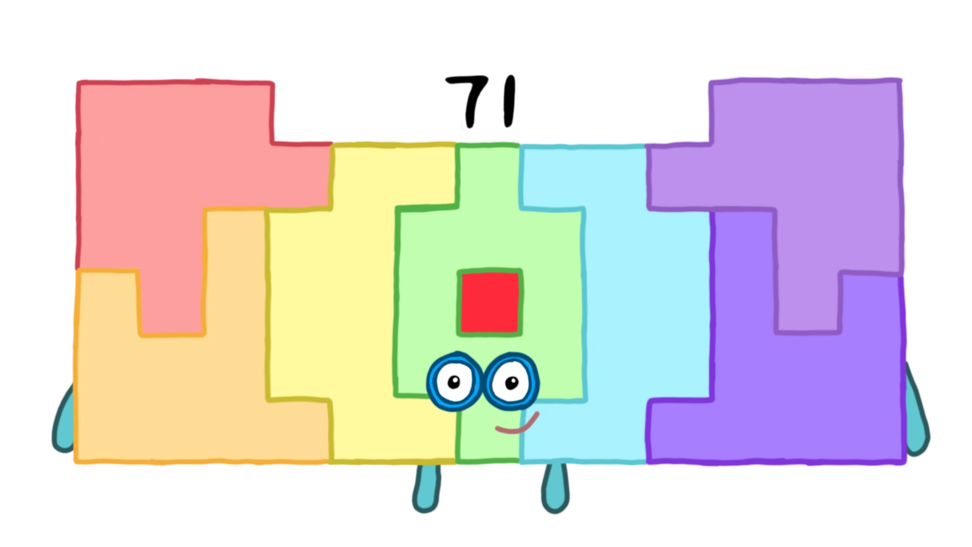 2D or Cartoon version of Seventy-One from The Numberblocks Movie | Fandom
