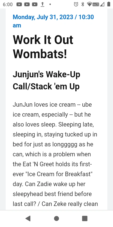 More new episodes on Work It Out Wombats on July 31, 2023 | Fandom