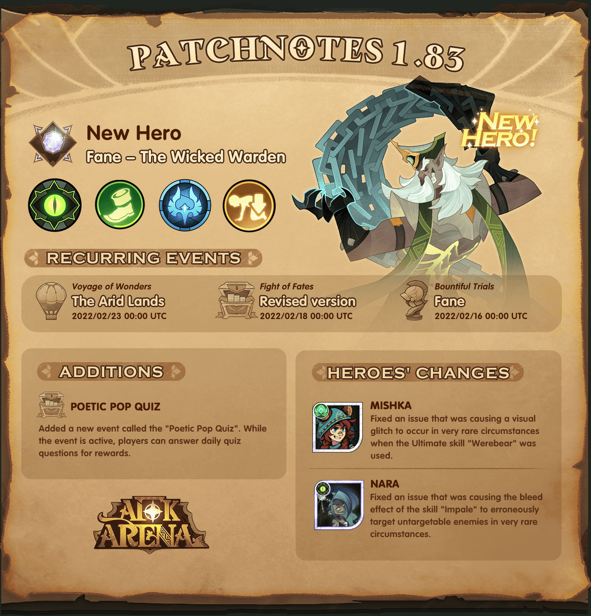 Update 183 Patch Notes Afk Arena Wiki Fandom