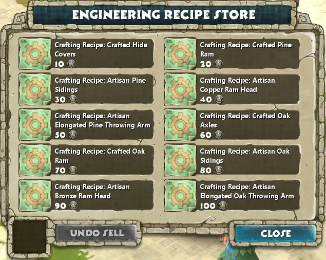 Engineering Recipe Store | Age of Empires Online Wiki | Fandom