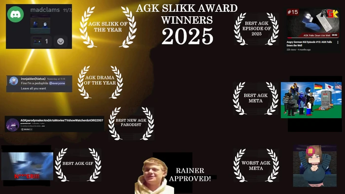 THE AGK SLIKK AWARDS | Angry German Kid Wiki | Fandom