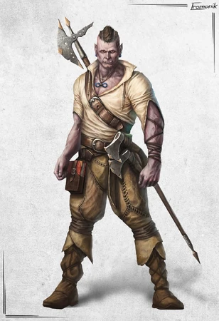half orc fighter stat block