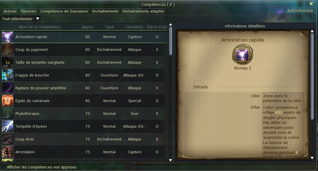 Compétences et Action/Fonction | Wiki Aion FR | Fandom