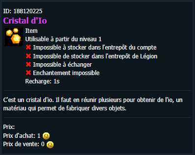 Cristal d'io | Wiki Aion FR | Fandom