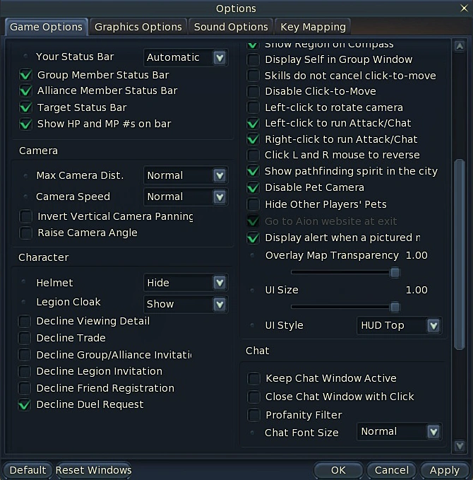 Options | Aion Wiki | Fandom