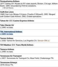 TAL International Airlines (1985* - 1985*) | Aircraft Wiki | Fandom