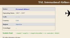 TAL International Airlines (1985* - 1985*) | Aircraft Wiki | Fandom