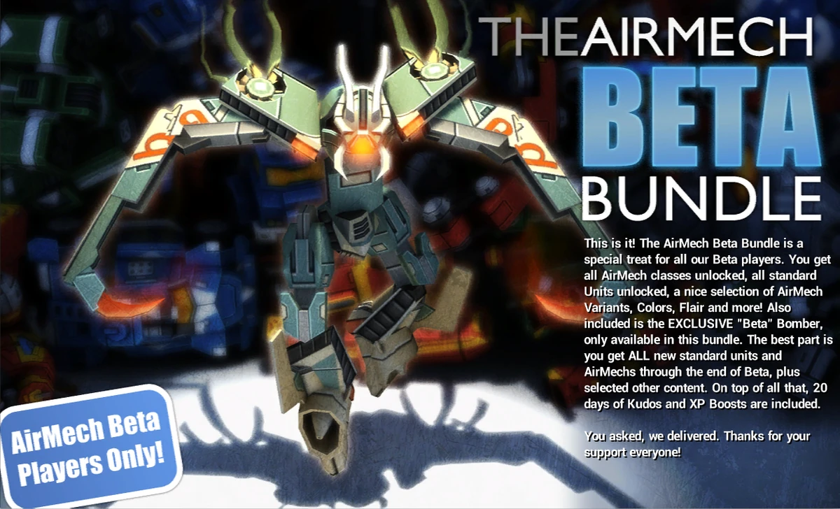 Beta Bundle | AirMech Wiki | Fandom