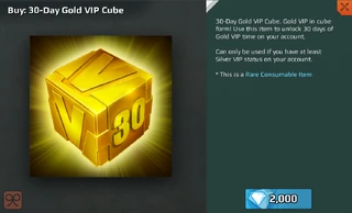 30 Day Gold VIP Cube | AirMech Wiki | Fandom