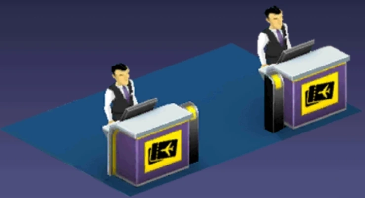 Double Boarding Desk | Airport Simulator: First Class Wiki | Fandom