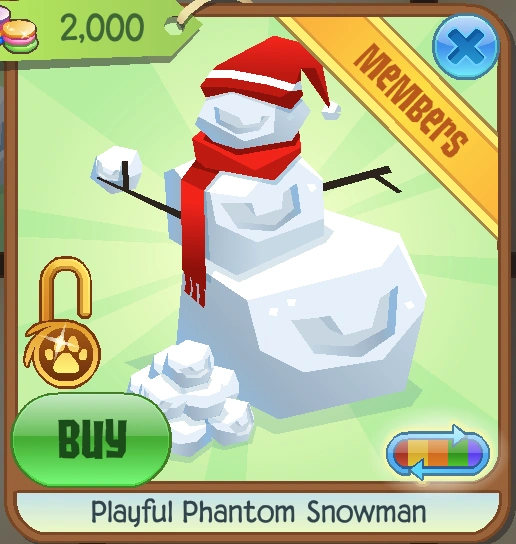 Playful Phantom Snowman | Animal Jam Item Worth Wiki | Fandom