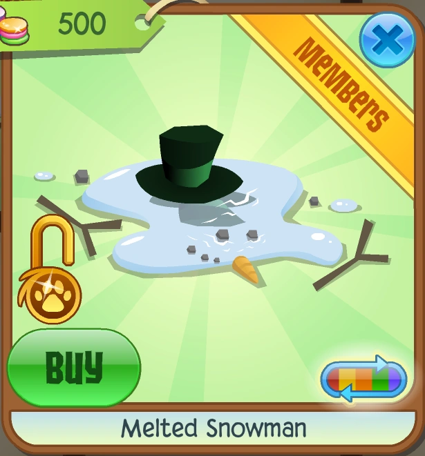 Melted Snowman | Animal Jam Item Worth Wiki | Fandom