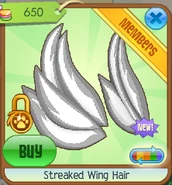 Streaked Wing Hair | Animal Jam Item Worth Wiki | Fandom