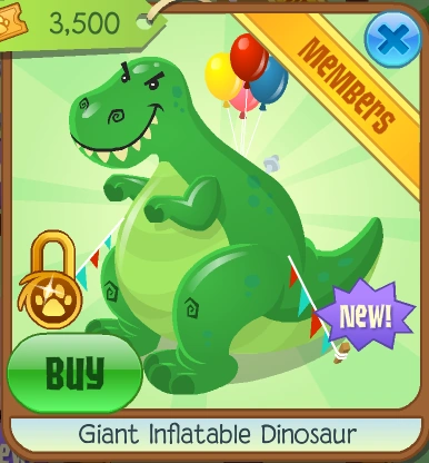 Giant Inflatable Dinosaur | Animal Jam Item Worth Wiki | Fandom