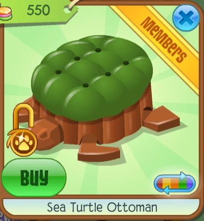 Sea Turtle Ottoman | Animal Jam Item Worth Wiki | Fandom