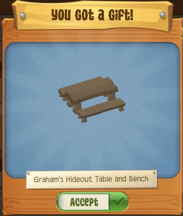 Graham's Hideout Table and Bench | Animal Jam Wiki | Fandom