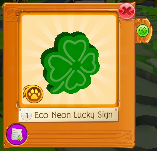 Eco Neon Lucky Sign | Animal Jam Wiki | Fandom