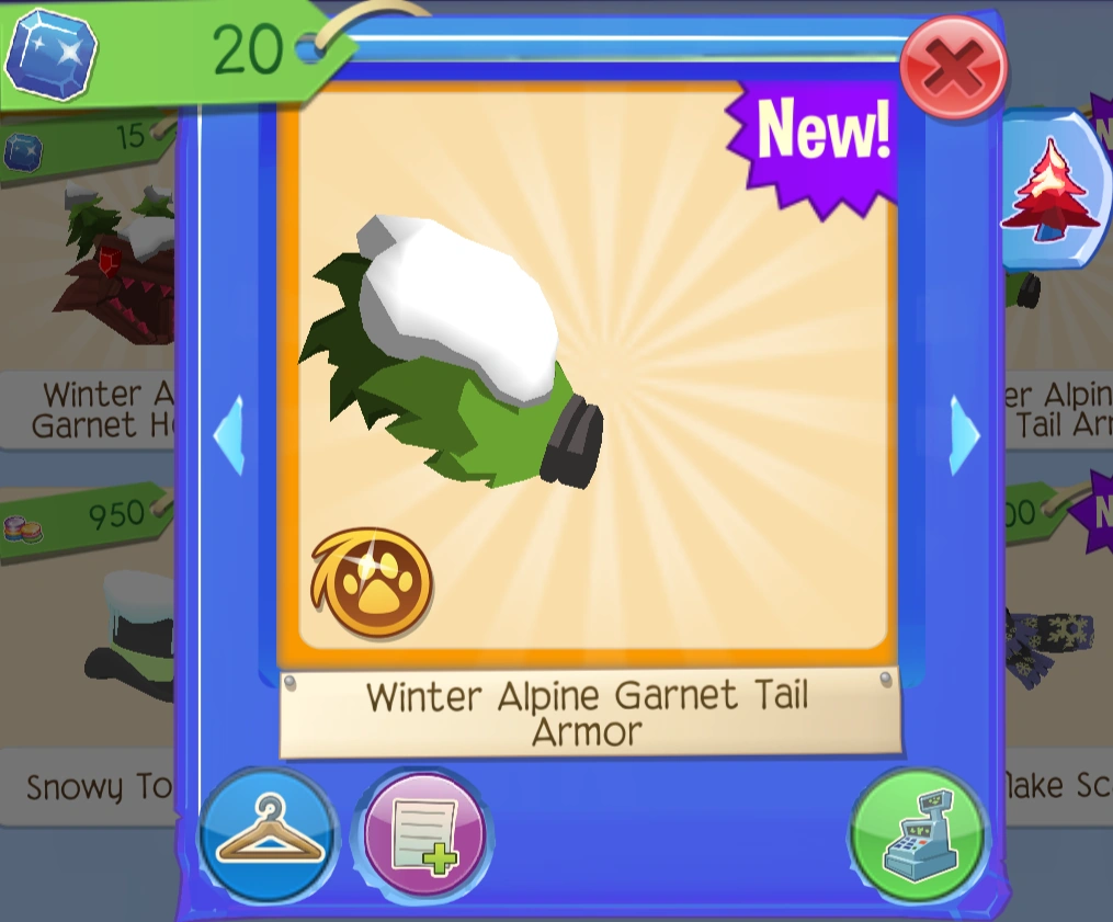 Winter Alpine Garnet Tail Armor | Animal Jam Wiki | Fandom
