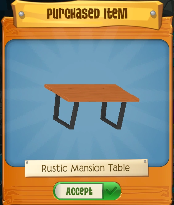 Rustic Mansion Table | Animal Jam Wiki | Fandom