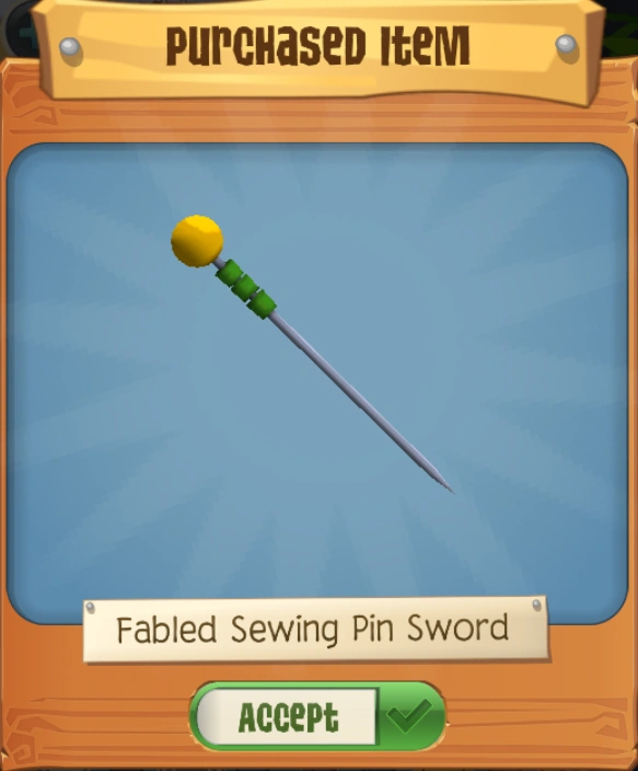Fabled Sewing Pin Sword | Animal Jam Wiki | Fandom