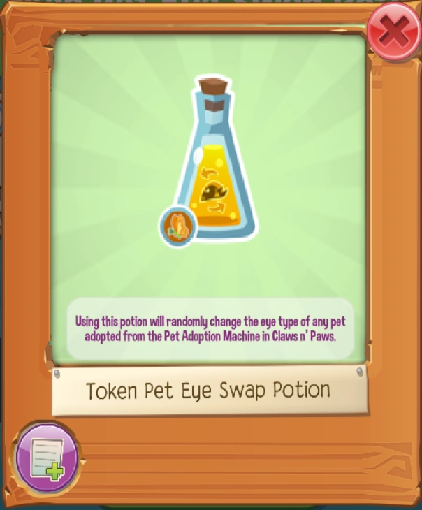 Token Pet Eye Swap Potion | Animal Jam Wiki | Fandom