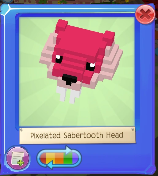 Pixelated Sabertooth Head | Animal Jam Wiki | Fandom
